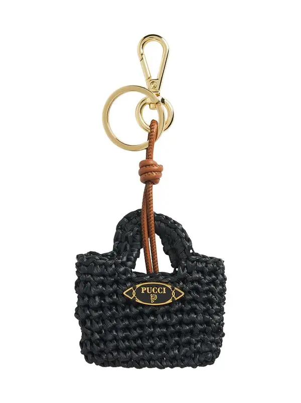 Emilio Pucci Raffia Bag Charm - Black