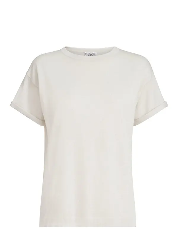 Brunello Cucinelli Cashmere-blend T-shirt - White