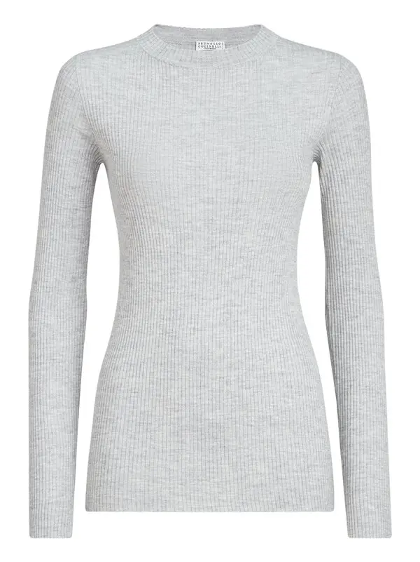 Brunello Cucinelli Cashmere-blend Sparkle Sweater - Grey