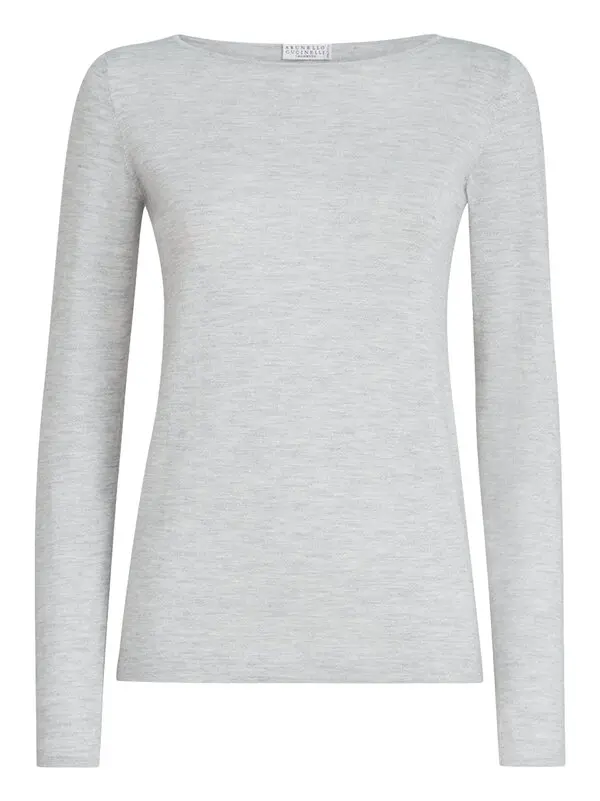 Brunello Cucinelli Cashmere-silk-blend Sweater - Grey