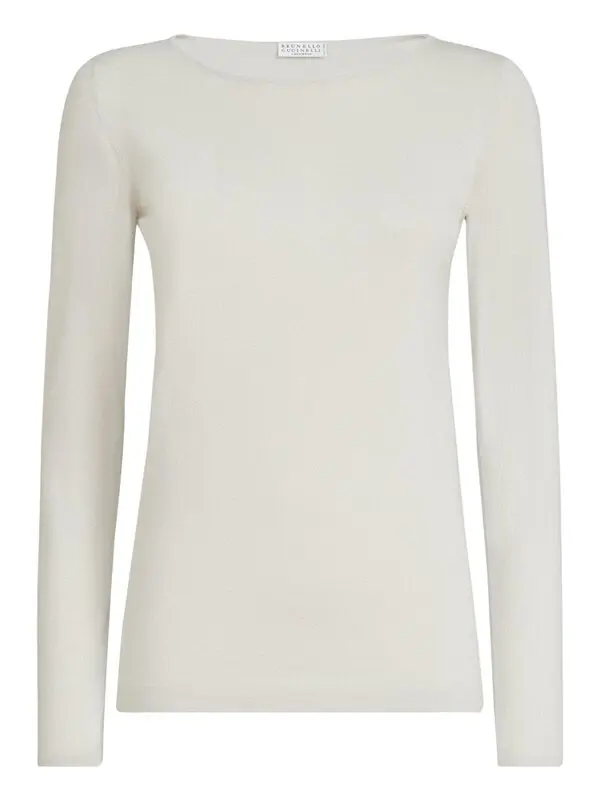 Brunello Cucinelli Cashmere-silk Blend Sweater - White