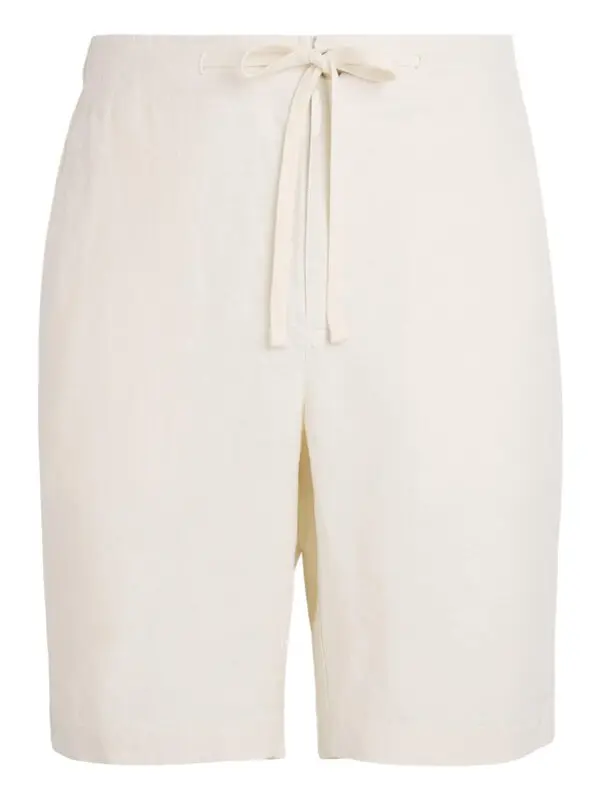 Vince Linen Drawstring Shorts - White