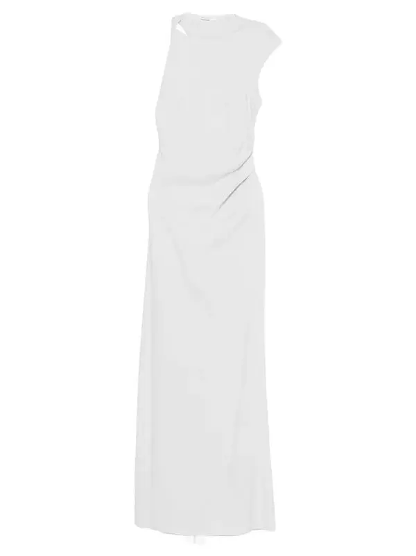 Patrizia Pepe Asymmetric Crêpe Maxi Dress - Grey