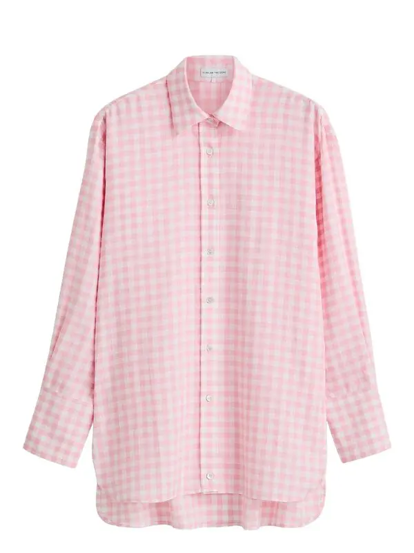 Scanlan Theodore Gingham Linen Shirt - Pink.white