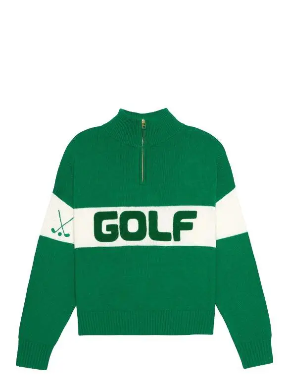 ELLSWORTH + IVEY Quarter Zip Pullover Golf Sweater - Green
