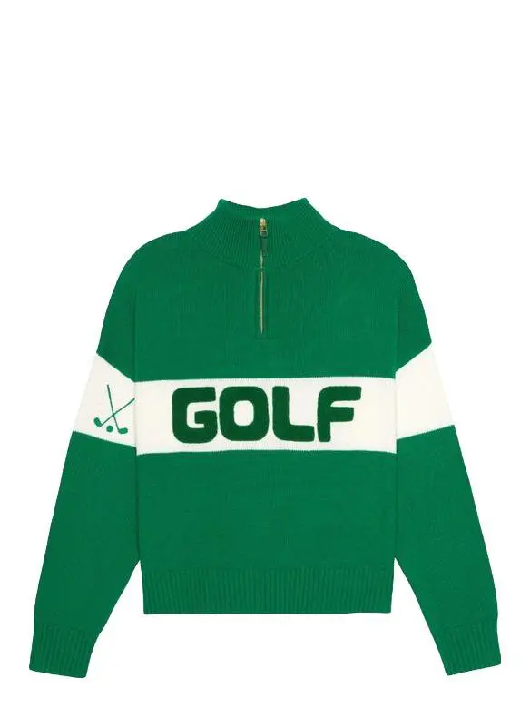 ELLSWORTH + IVEY Madison Quarter Zip Golf Colorblock Pullover - Green