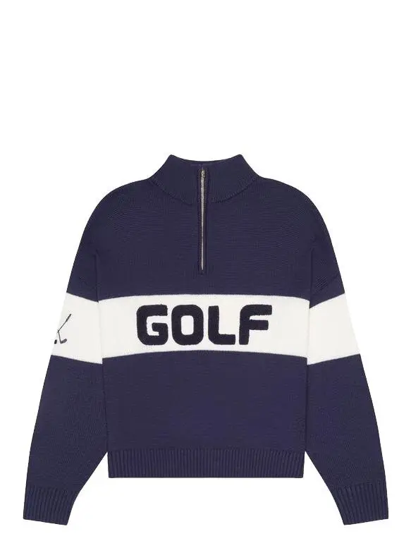ELLSWORTH + IVEY Madison Quarter Zip Golf Sweater - Black