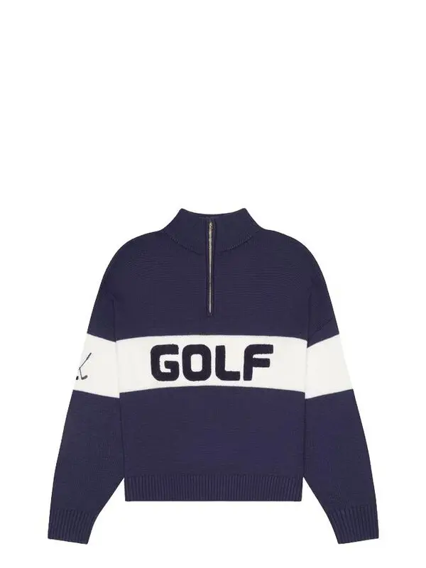 ELLSWORTH + IVEY Madison Quarter Zip Golf Colorblock - Black