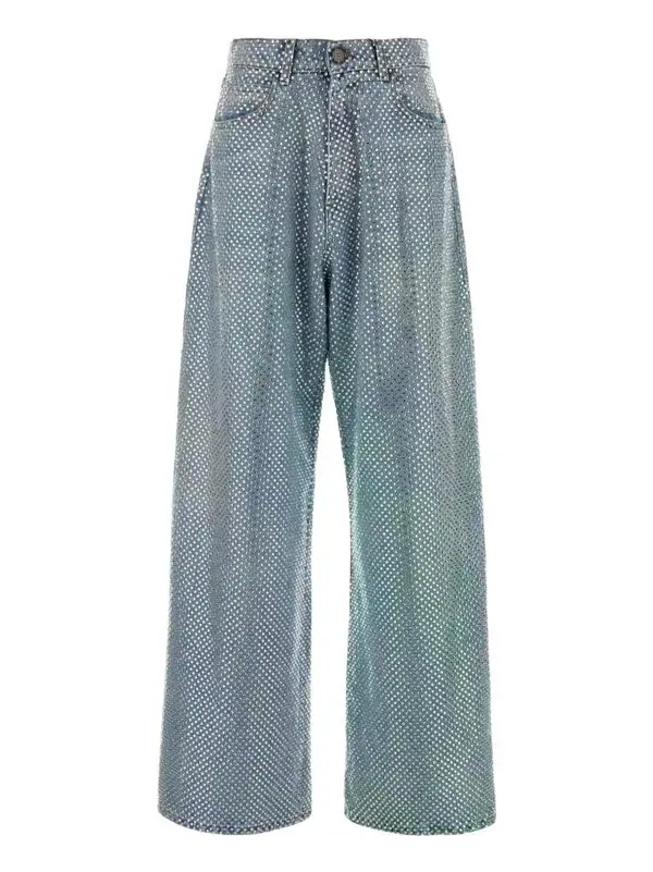 Giuseppe Di Morabito Embellished Wide Leg Jeans - Blue