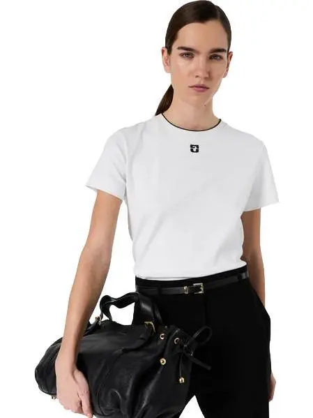 Gerard Darel Maiane Monogram Logo T-shirt - White