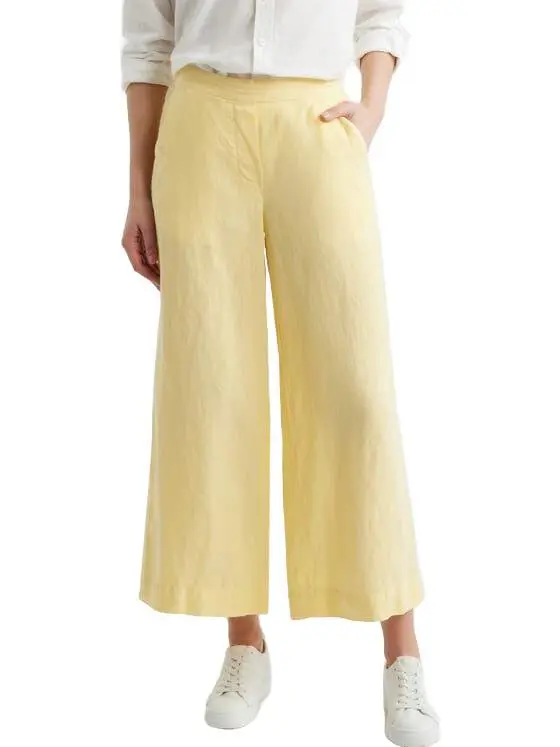 Frank & Eileen Maisie Wide-leg Linen Pants - Sunshine