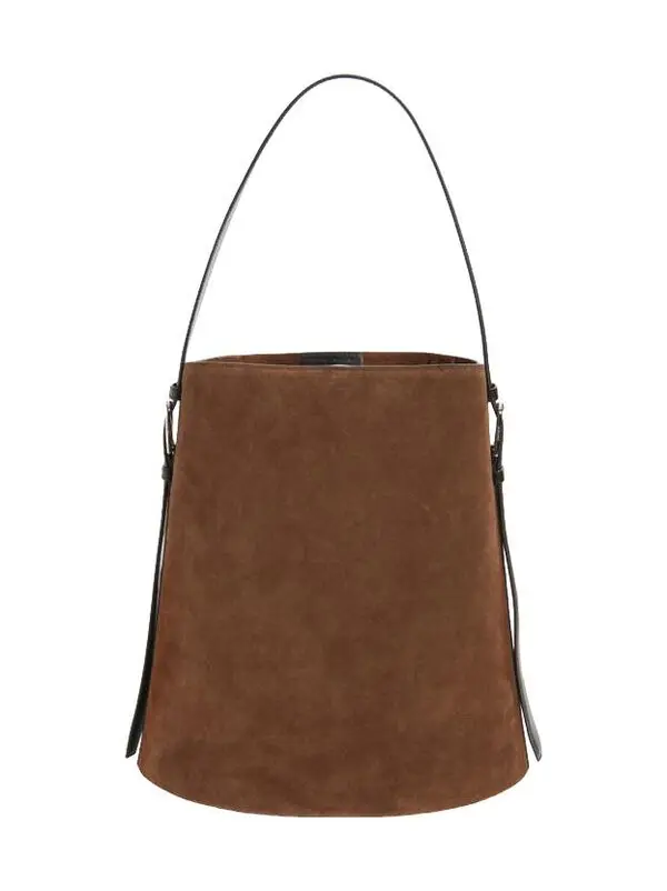 Coperni Ergonomic Suede Bucket Bag - Brown