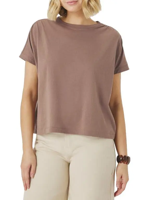 Splendid Rebecca Shirred-sleeve T-shirt - Wicker Brown