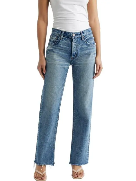 Moussy Vintage Foster Straight Leg Jeans - Blue