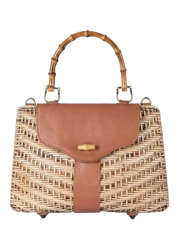 JELAVU Jackie Rattan Handbag - Tan