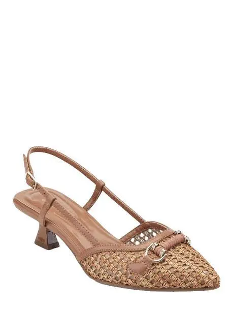 Easy Spirit Pointed Toe Slingback Pumps - Medium Brown