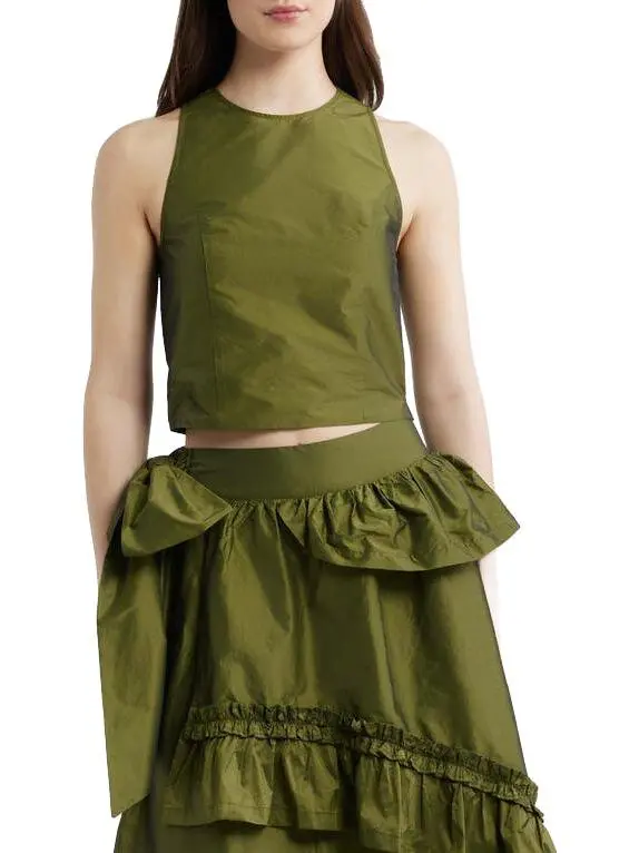 DAMSON MADDER Constance Open Back Top - Olive