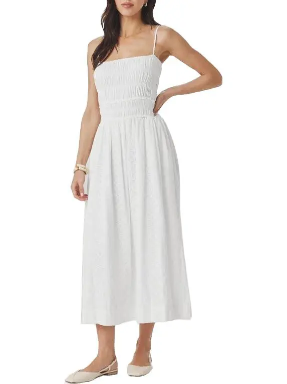 Splendid Kenzie Eyelet Sleeveless Maxi Dress - White