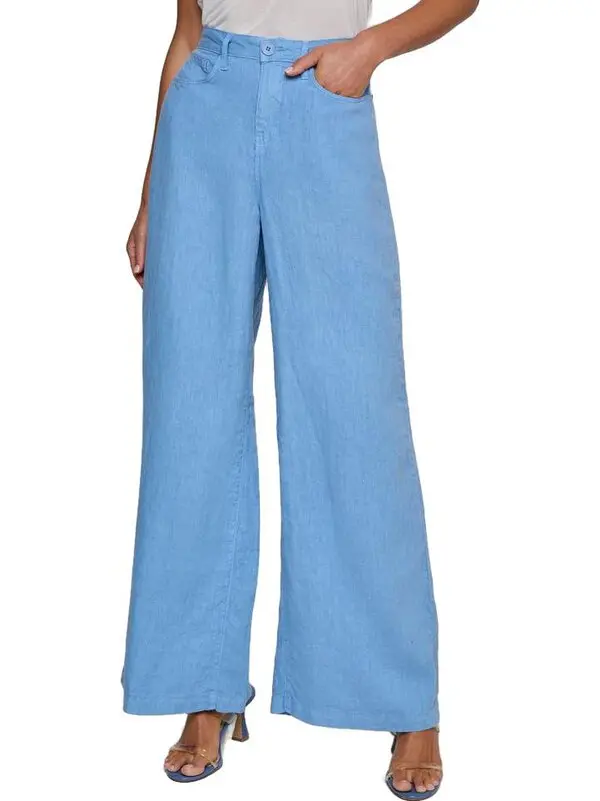 L'Agence Amara Wide Leg Linen Pants - Allure Blue