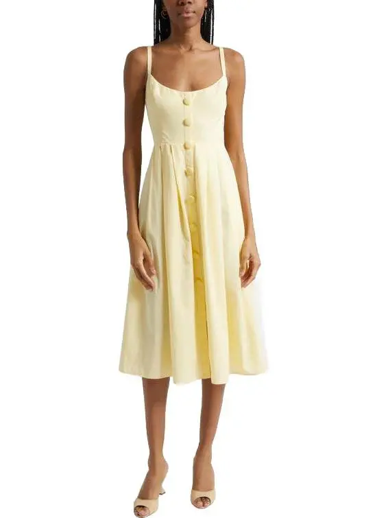 L'Agence Reanne Sleeveless Midi Dress - Lemon Sorbet
