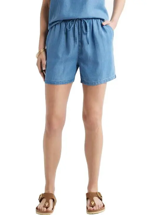 Caslon Pull-on Chambray Shorts - Medium Wash