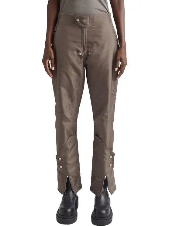 Rick Owens Temple Stretch Nylon Moto Pants - Dust