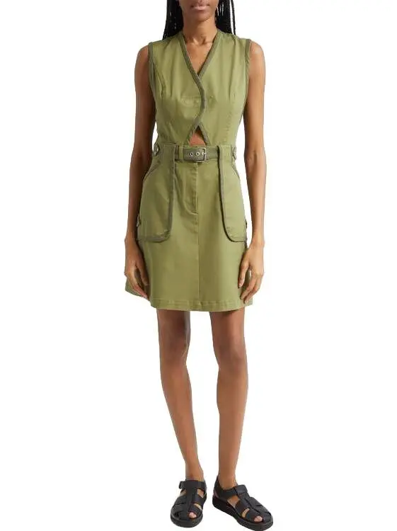 Derek Lam 10 Crosby Apollo Utility Dress - Army Green