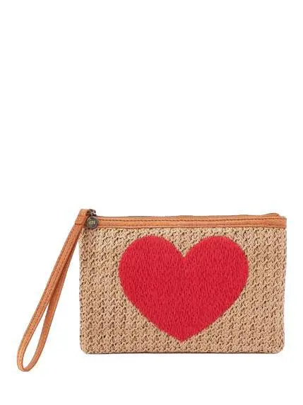 Hobo Heart Straw Pouch - Meadow Woven Straw