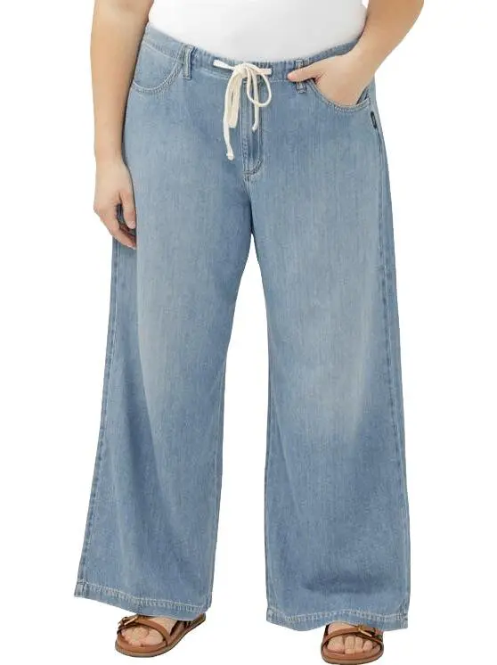 SILVER JEANS CO. Beach Wide Leg Drawstring Jeans - Ventura