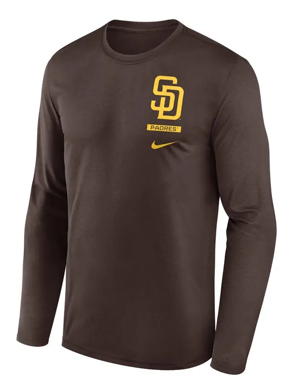 Nike San Diego Padres 2-hit Legend Dri-fit Mlb Long-sleeve T-shirt - Brown