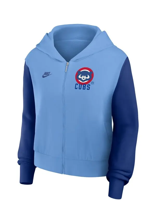 Nike Chicago Cubs Cooperstown Mlb Full-zip Hoodie - Blue