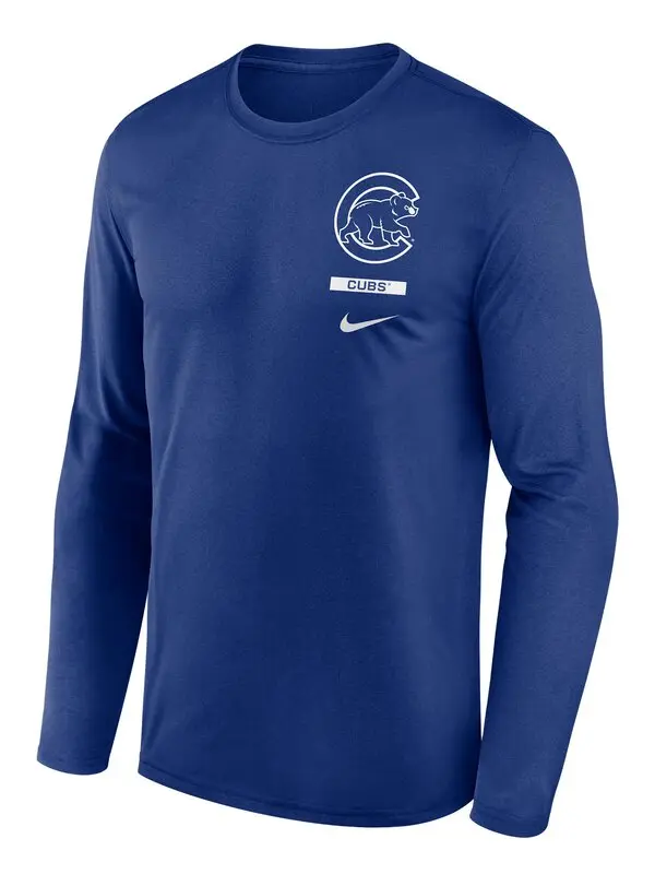 Nike Chicago Cubs 2-hit Legend Dri-fit Mlb Long-sleeve T-shirt - Blue