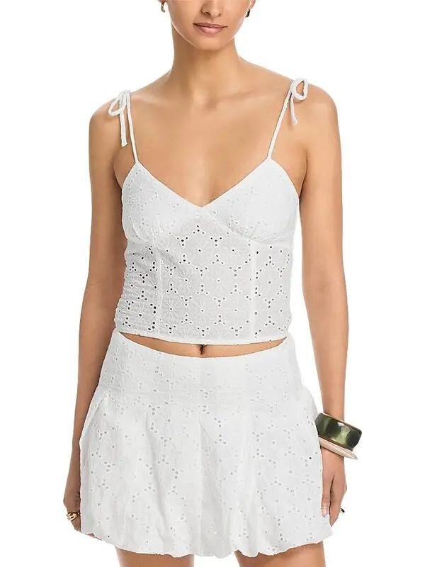 Aqua Eyelet Tank Exclusive - White