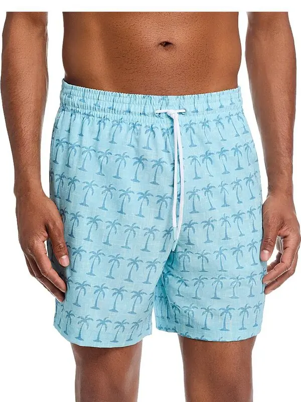 TRUNKS SURF & SWIM CO. Sano Twin Palms 6.5 Swim Trunks - Soft Blue