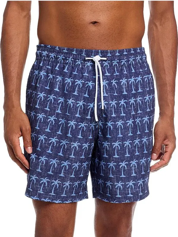 TRUNKS SURF & SWIM CO. Sano Palm Tree 6.5" Swim Trunks - Marine