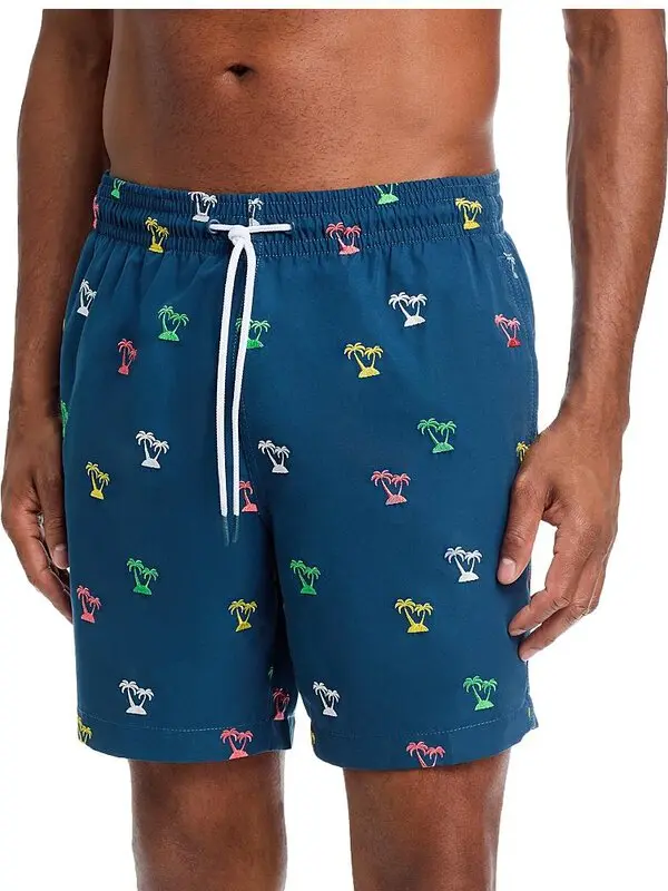 TRUNKS SURF & SWIM CO. Sano Palm Tree 6.5" Swim Trunks - Sea Blue