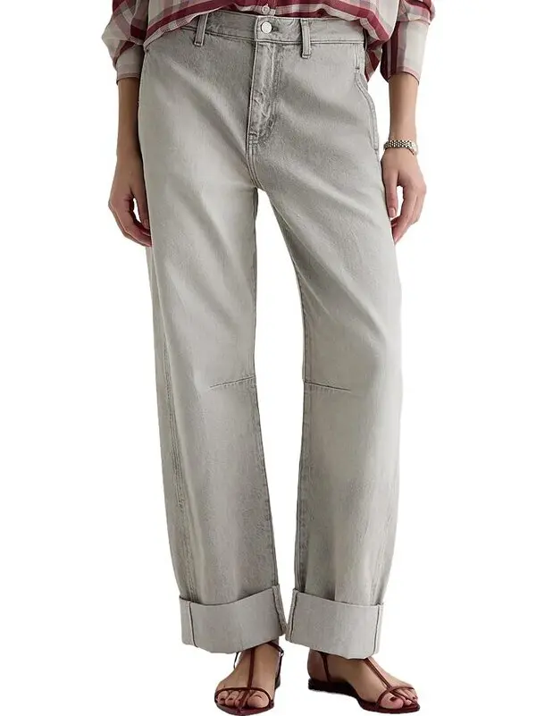 Ag Mercer High-rise Cuffed Barrel Jeans - Sensory