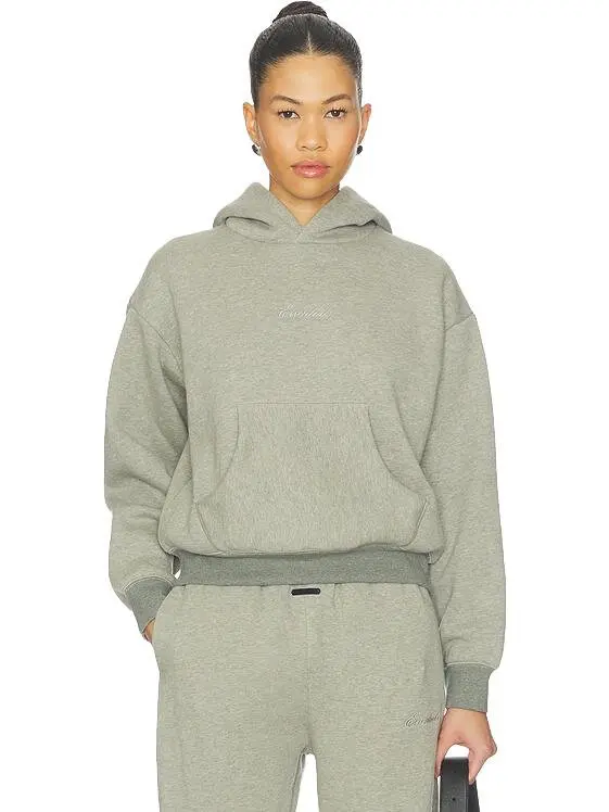 Fear Of God Signature Classic Hoodie In Grey - Concrete Heather & Dark Concrete Heather