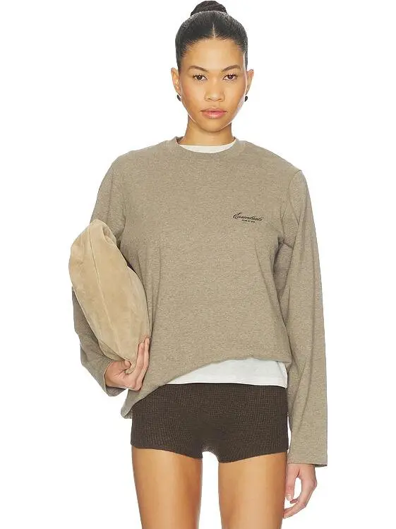 Fear Of God Classic Long Sleeve Tee In Taupe - Homestead Heather