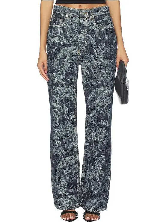 ALLSAINTS Blake Wide Leg Jeans - Printed Indigo
