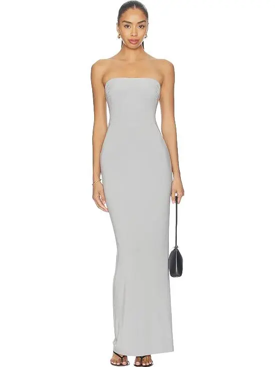 Norma Kamali X Lifestyle Strapless Long Dress - Grey
