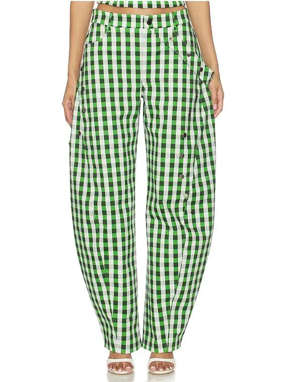 CULTNAKED Barrel Pant - Gingham Green
