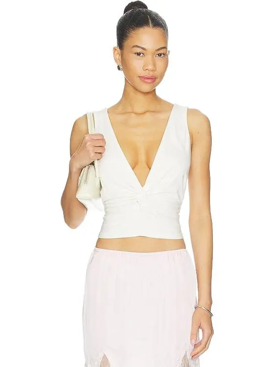 With Jéan Piper Ruched Top - White