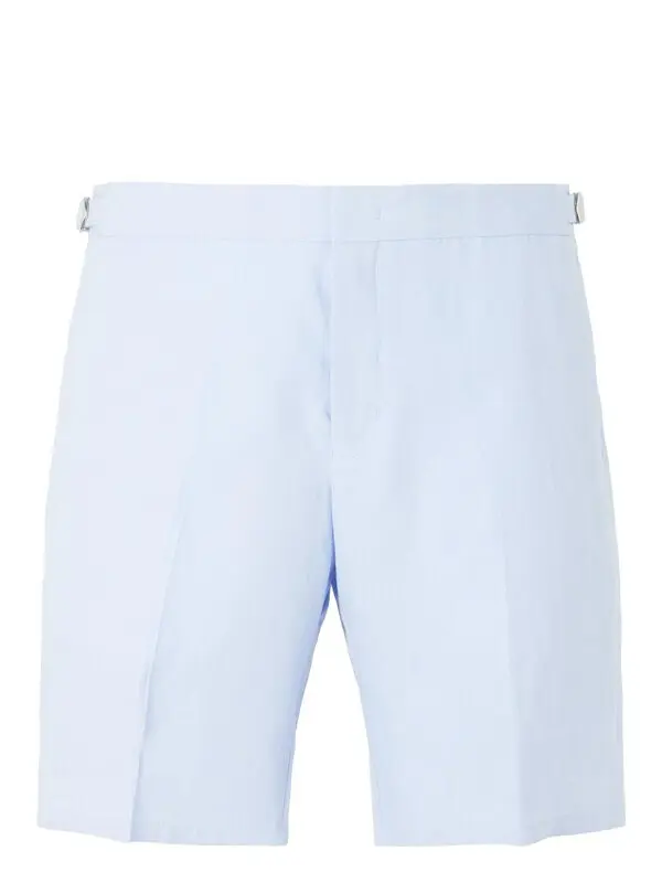 Orlebar Brown Norwich Straight-leg Linen Shorts - Blue