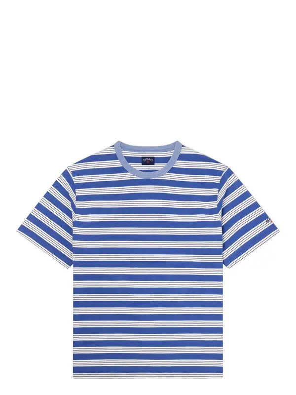 NOAH Striped Cotton-jersey T-shirt - Blue
