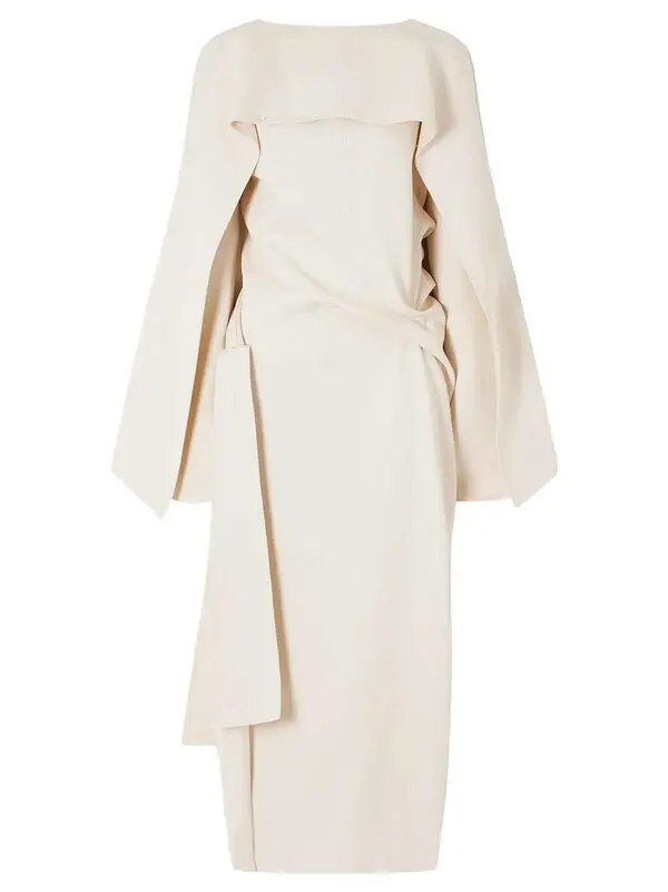 Khaite Yon Scarf-detailed Draped Midi Dress - Cream