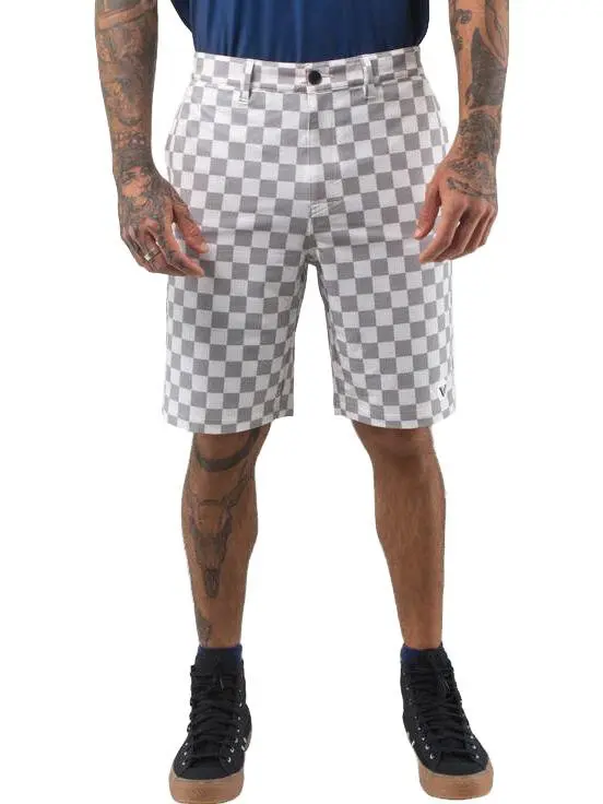VAST Check Hybrid Board Shorts - Heather Grey