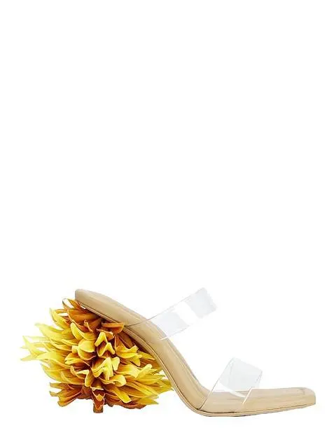 Cult Gaia Kiera Floral Detail Stiletto Heel Sandals - Yellow