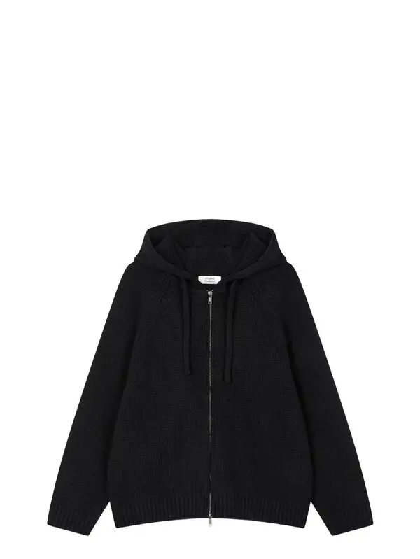 STUDIO TOMBOY Hooded Zip-up Sweater - Black