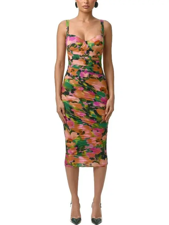 Naked Wardrobe Floral Sleeveless Body-con Dress - Secret Garden